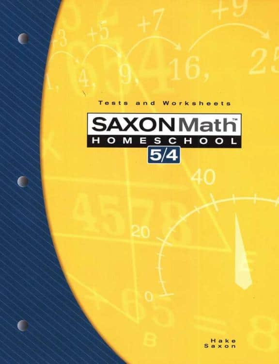 Saxon Math 54 Tests And Worksheets Booklet ()